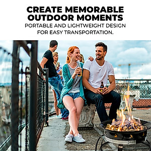 Outland Living Portable Propane Fire Pit, 19-inch, 58,000 BTU Smokeless Gas Firebowl | Perfect for Camping, Patio, Backyard, Tailgating, Deck, RV| Black 823 Standard