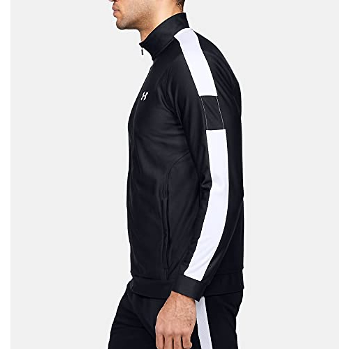 Under Armour Men's UA Twister Full Zip Track Jacket 1347293 (as1, alpha, x_l, regular, regular, Black / White-001, X-Large)