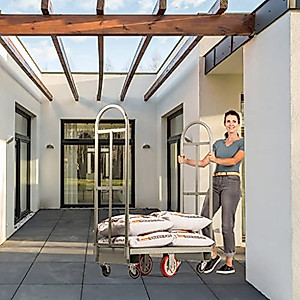 Narrow Aisle U-Boat Platform Truck Dolly | 16 x 48 Inch Heavy Duty Utility Cart with Thick Steel Deck | Premium Hand Truck Can Hold Loads Up to 2,000 Pounds | Hand Cart with Dual Removable Handles