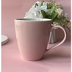 MIWARE 18 Ounce Porcelain Mugs, Set of 4, Coffee, Tea and Cocoa Mug Set, Different Shades of Pink