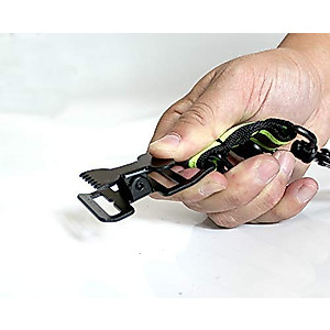 MELOTOUGH Firefighter Glove Strap Glove Holder Clip with 2 Alligator Clip Easy Hold All Your Glove,Reflective Hi-Vis Lime for Quick Access (Alligator Clip 2 head-Lime)