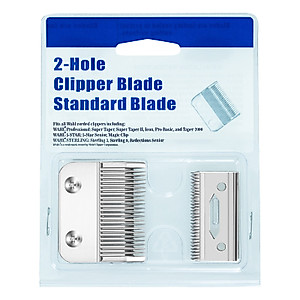 Professional Stagger-Tooth 2-Hole Clipper Blade for The 5 Star Series Wahl Clippers Cordless Magic Clip (Includes 2pcs Blade/Screws+2pcs Oil+ 2pcs Brush)