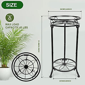 Plant Stands Indoor,Tall Metal Potted Plant Display Holder 2 Tier Patio Flower Pot Stands Anti-Rust Heavy Duty Multiple Stand Holder Shelf Rack(20.3'')