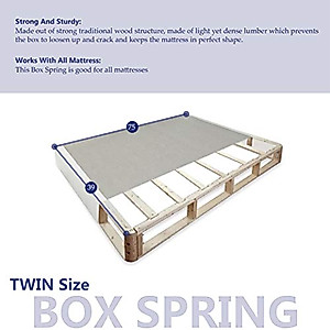 Mattress Solution Fully Assembled Split Wood Traditional Boxspring/Foundation for Mattress, Twin, Gray And White