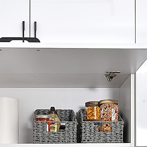 GRANNY SAYS Bundle of 2-Pack Wicker Baskets with Handles & 2-Pack Wicker Baskets for Shelves