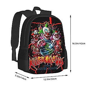 UAXEROU Killer Horror Klowns Movie from Outer Space Unisex Carry On Backpack Large Travel Backpack for Women Men Work Casual Laptop Daypack