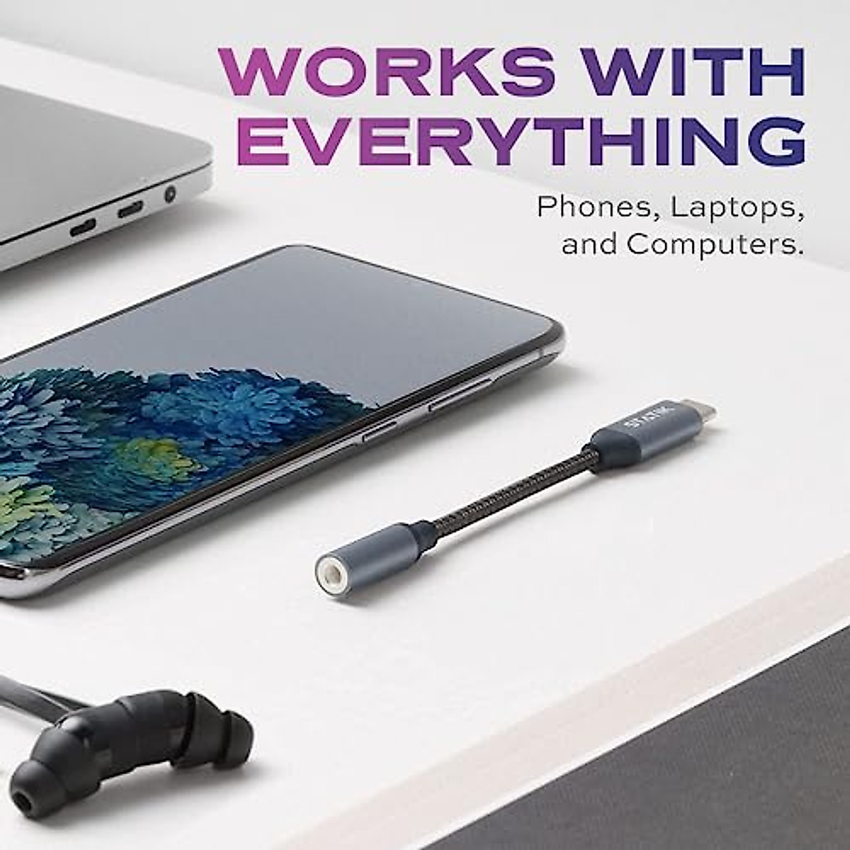 Statik USB-C to 3.5mm Audio Adapter - AUX to USB C Headphone Adapter Jack Converter, Premium Headphone Jack Adapter for USB C Devices, Maximum Audio Quality, High-Fidelity Sound Anywhere