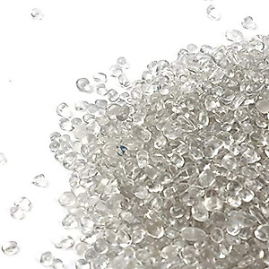 Reflective Tempered High Luster Fire Glass, Fire Pit Glass Gravel,Fire Glass Rocks Pebbles,Glass Beads Gems for Fish Tank Aquarium Garden Flower Pot Decoration 3-6mm 525g/18.51oz (Crystal)