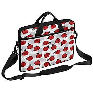 Ladybugs Pattern Laptop Computer Bag Waterproof Shoulder Messenger Bag 13-15 inch Durable Laptop Tote Bag with Shoulder Strap Handle Lightweight Crossbody Briefcase