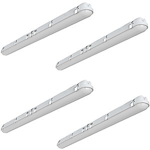 Sunco 4ft LED Vapor Tight Light Indoor Fixture Proof for Shop Light Garage, Car Wash, Workshop, Warehouse, 7000 Lumens, 3500K/4000K/5000K Selectable, 38W/46W/54W Selectable, Dimmable - ETL 4 Pack