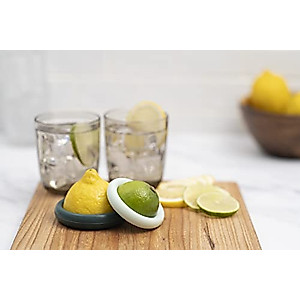 Food Huggers 2pc Reusable Silicone Citrus Savers | BPA Free & Dishwasher Safe | Fruit Produce Storage for Orange, Lemon, Lime, Banana, Cans & More | 2 Pack Round, Forest Mint