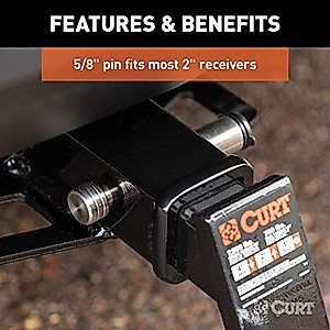 CURT 23516 Stainless Steel Trailer Hitch Lock, 5/8-Inch Pin Diameter, Fits 2-Inch Receiver