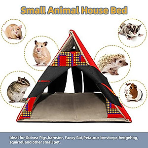 Y-DSIWX Guinea Pig Hideout House Bed, Alphabet Art Rabbit Cave, Squirrel Chinchilla Hamster Hedgehog Nest Cage