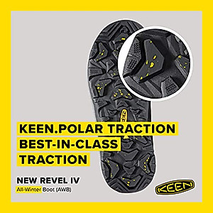 KEEN Men's Revel 4 Mid Height Polar Insulated Waterproof Snow Boots, Black/Magnet, 10