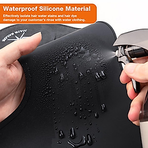 Noverlife Large Hair Cutting Collar, Silicone Weighted Hair Dye Collar, Silicone Haircut Guard Shield, Rubber Neck Wrap, Barber Shop Hair Cutting Pad for Salon Hairdressing Hair Coloring - Black