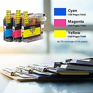 LC203 Compatible Ink Cartridge for Brother LC203XL LC201XL LC203 LC201 to use with MFC-J480DW MFC-J880DW MFC-J4420DW MFC-J680DW MFC-J885DW Printer (8 Cyan, 8 Magenta, 8 Yellow, 24 Pack)