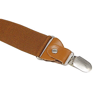 Doloise Adjustable Elastic X Back Style Suspenders for Men's and Women's With Strong Metal Clips (Coffe)