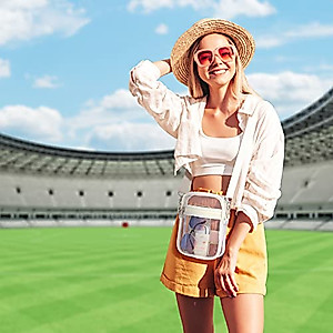 PACKISM Clear Purses for Women Stadium - Clear Bag Stadium Approved Crossbody Bag Adjustable Shoulder Strap for Concerts Sports Festivals Events Game Day, White