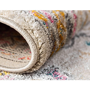 Unique Loom Aurora Collection Over-Dyed, Abstract, Botanical Southwestern, Transitional Area Rug, Rectangular 9' 0" x 12' 0", Beige/Pink