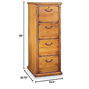 Martin Furniture Huntington Oxford 4-Drawer File Cabinet, Wheat Finish, Fully Assembled