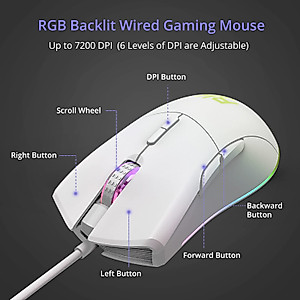 RK ROYAL KLUDGE RK71 Wireless/Wired Mechanical Keyboard and 7200 DPI Gaming Mouse, 71 Keys RGB Red Switch Hot Swappable Compact Gaming Keyboard for Win/Mac