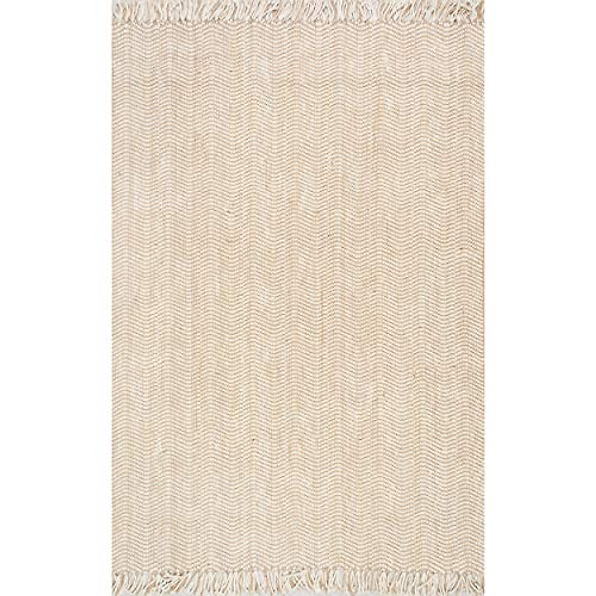 nuLOOM Wavy Chevron Jute Area Rug, 5 ft x 8 ft, Natural