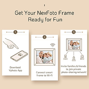 NexFoto Digital Picture Frame Wifi 32GB, Digital Photo Frame with Motion Sensor, Electronic Photo Frame with IPS, Instantly Share Photos Videos via App, Gift for Grandparents