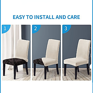 CUXWEOT Red Christmas Cute Candy Cane Chair Cover Stretch Removable Washable Dining Chair Anti-dust Seat Slipcover for Party Kitchen Protector (Set of 6)