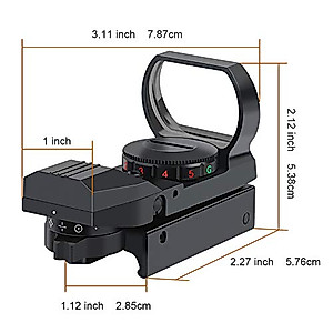 Feyachi Reflex Sight - Adjustable Reticle (4 Styles) Both Red and Green in one Sight!