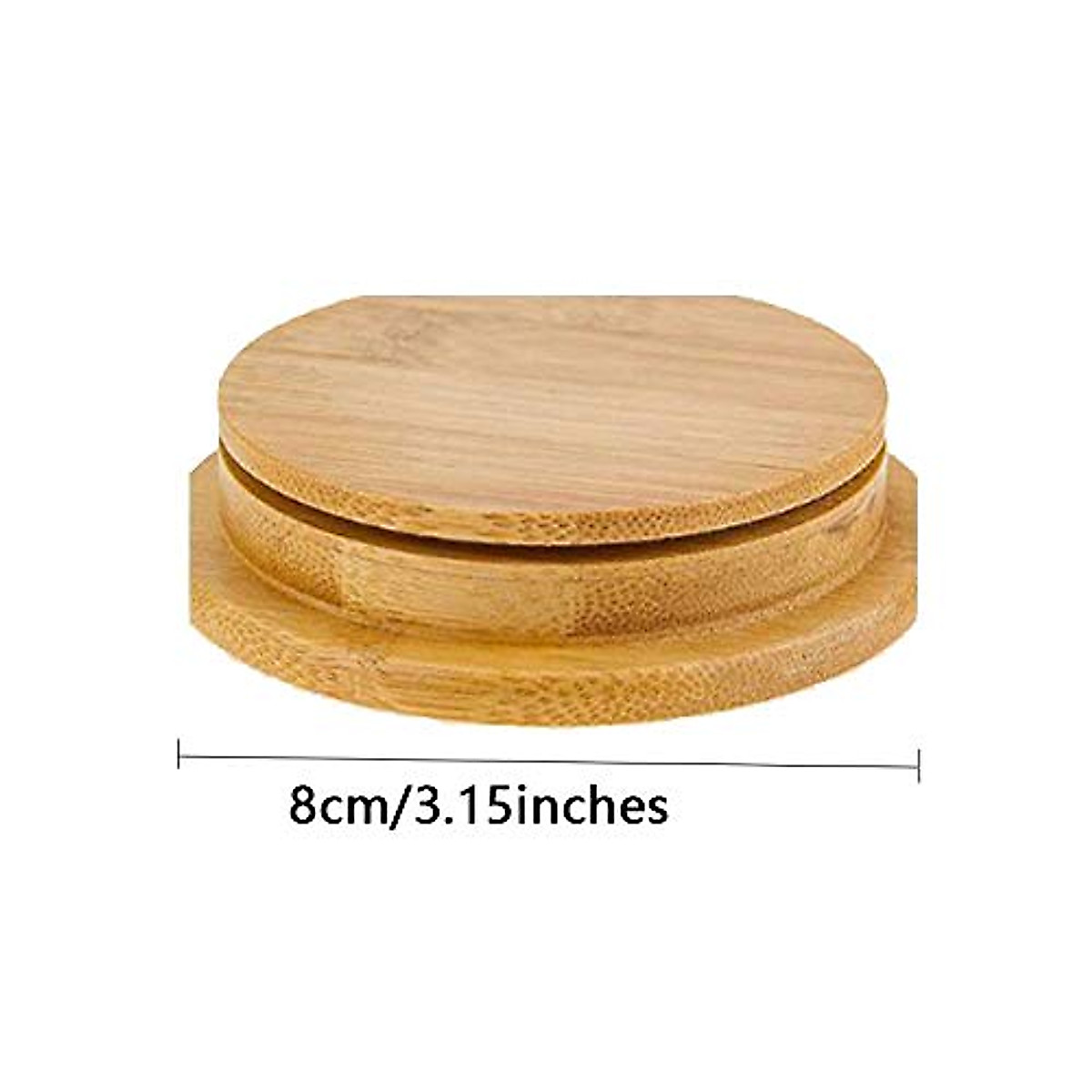 Natural Decorative Bamboo Lids,Dustproof Creative Cover Wooden Silicone Mug Cup Cover For Mug Jar,4pcs (10cm/3.94'')