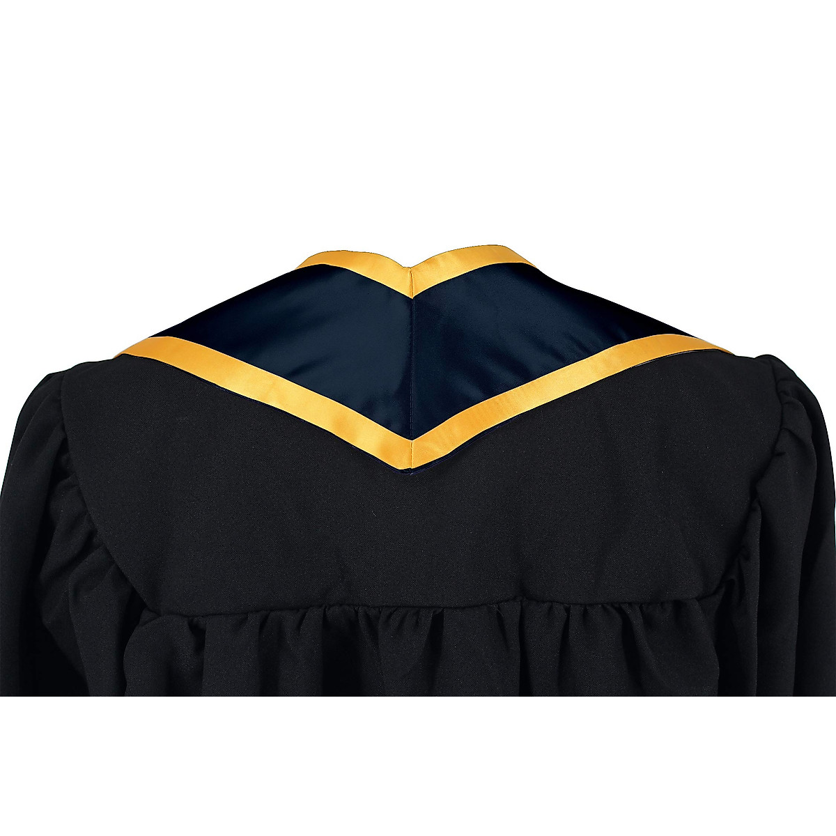 GraduationMall Graduation Honor Stole Angled End Navy With Gold Trim Unisex Adult 72" Long