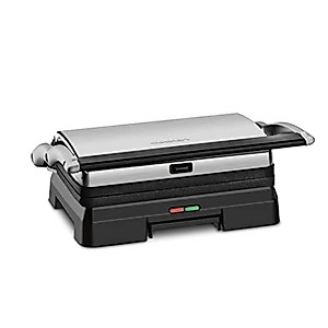 Cuisinart GR-11 Griddler 3-in-1 Grill and Panini Press, Silver