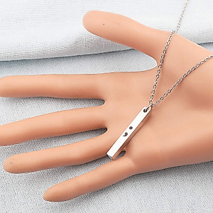 bobauna Semicolon Bar Necklace Mental Health Awareness Jewelry Inspirational Strength Gift For Cancer Survivor (semicolon bar necklace)
