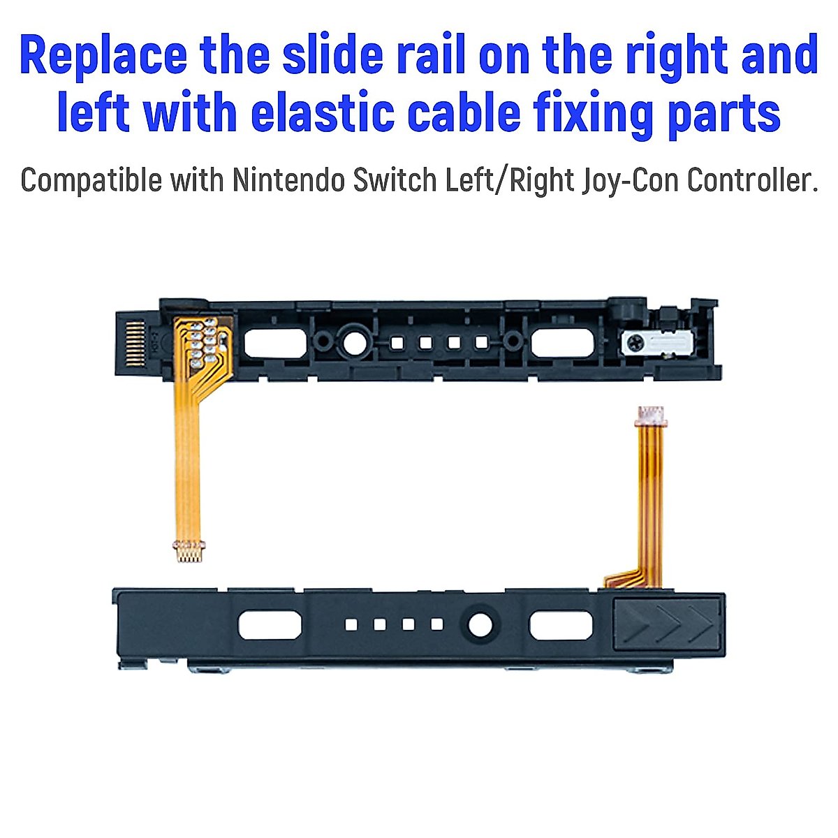 Mcbazel 18 in 1 Replacement Repair Kit for N-Switch Joy-Con with Screwdrivers Opening Tool, 3D Left Right Analog Joysticks, Buckle Lock, Charging Port Slider, Button Sync Flex Cable Set