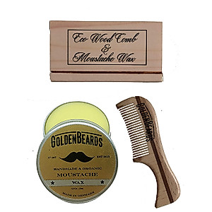 Moustache Wax and Comb an ECO WOOD Comb. Get the BEST Moustache Wax KIT with a 2.9 inch Comb at BEST Price, another LEVEL ordering these Natural products!