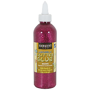 Sargent Art 22-1938 8-Ounce Magenta Washable Glitter Glue