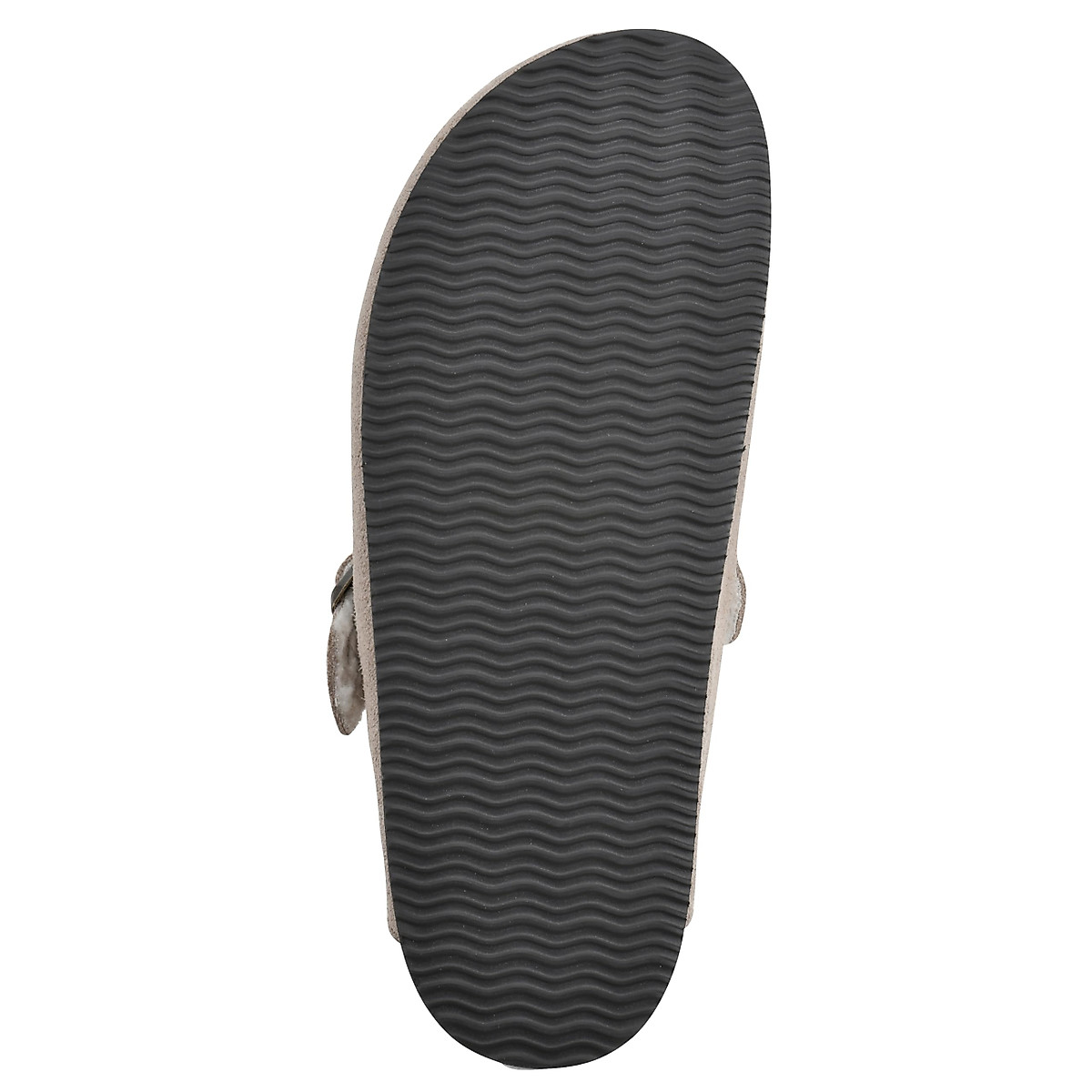 WHITE MOUNTAIN Shoes Bari Leather Footbeds Clog, Taupe/Suede W/Faux Fur, 7 M