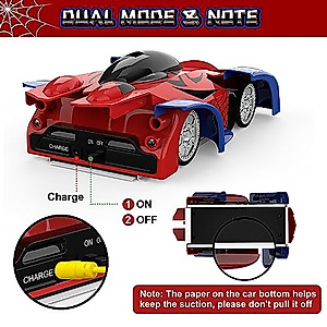 Aomifmik Wall Climbing Remote Control Car, 360° Rotating Dual Mode RC Stunt Car with Headlight, Rechargeable Toys for 4 5 6 7 8-12 Year Old Boys Girls Kids