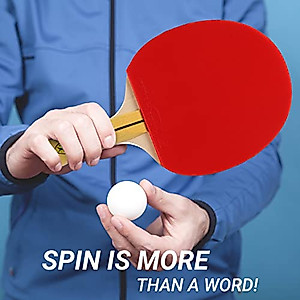 Killerspin Jet400 Smash N2 Ping Pong Paddle, Table Tennis Racket, Table Tennis Equipment for Intermediates/Advanced, Table Tennis Paddle with 5-Ply Wood Blade, Black/Red