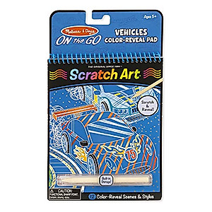Melissa & Doug On the Go Scratch Art Color-Reveal Pad - Vehicles