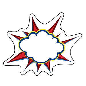 Carson Dellosa Comic Books Cutouts, 36 Comic Book Burst Cutouts for Bulletin Board & Party Classroom Décor, Superhero Classroom Cut-Outs, Super Hero Cutouts for Classroom Bulletin Board Decorations