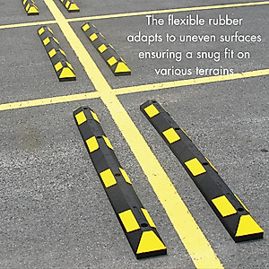 Park-It Recycled Rubber Parking Stop 4'X6"X4" Black/White