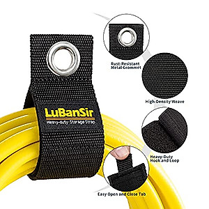 LuBanSir 9 Pack Extension Cord Holder, 17" Heavy Duty Hook and Loop Storage Strap Fit Extension Cords, Garden Hoses, Rope, RV Storage and Organization
