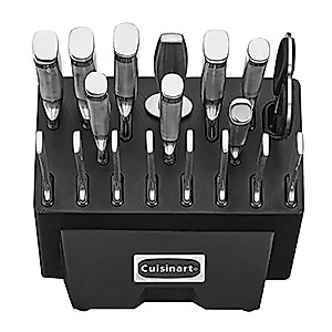 Cuisinart C77SS-19P Normandy 19 Piece Cutlery Block Set, Stainless Steel Ashwood Black
