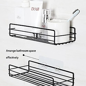 8 Pack Shower Caddy Adhesive Hooks Sticker Strong Adhesive Wall Hooks Waterproof Adhesive Hooks for Bathroom Storage Shelves and Kitchen Racks (Double Hook)