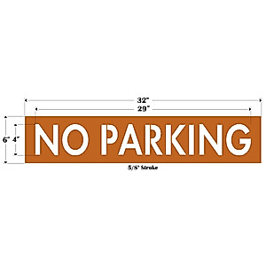 APS 4" FIRE LANE NO PARKING Stencil for Parking Lot | Parking Lot Stencils for Painting | Reusable No Parking Fire Lane Pavement Stencils for Parking Lot Markings | Made in USA w/Recycled Cardboard