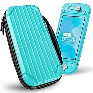 Carrying Case for Nintendo Switch lite - Shockproof Protective Hard Shell Storage Bag for Console and Accessories, Portable Travel Pouch Bag with 10 Game Card Slots - Blue