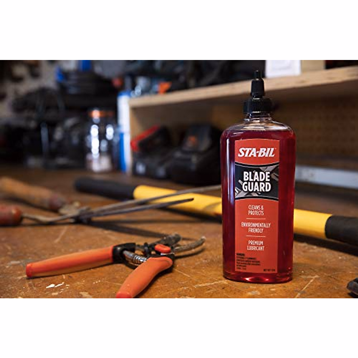 STA-BIL Blade Guard - Premium Blade Lubricant, Helps Maintain Blade Edge, Will Not Harm Plants, Protects Against Rust and Corrosion, Safe for Use On Gas and Electric Equipment, 12oz (22503), Orange
