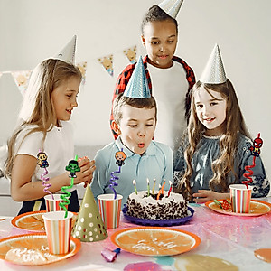 32Pcs Superhero Straws for Avenger Party Favor - 32Pcs Reusable Drinking Straws with 8 designs+36 Stickers+2 Brushes. Perfect For Superhero Party Supplies, Great for Avenger Themed Party