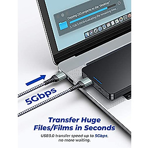 AINOPE 2 Pack USB 3.0 A to A Male Cable 6.6FT+6.6FT,USB 3.0 to USB 3.0 Cable [Never Rupture] USB Male to Male Cable Double End USB Cord Compatible with Hard Drive Enclosures, DVD Player, Laptop Cool